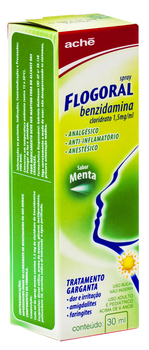 Flogoral Spray Sabor Menta Aché | Droga Raia