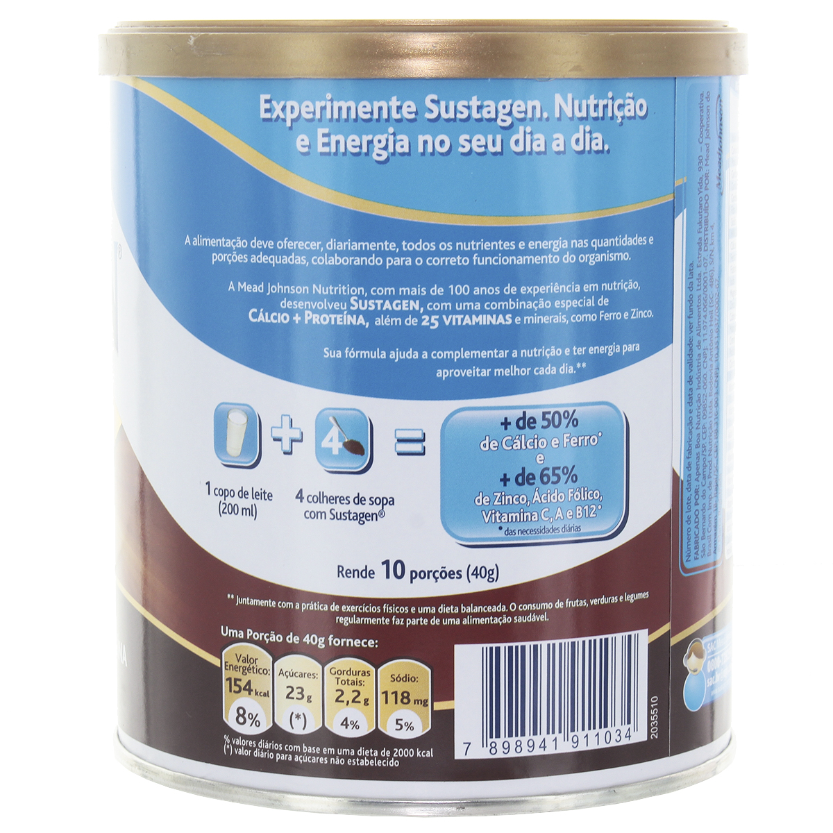 Sustagen Suplemento Alimentar Chocolate Mead Johnson 400g | Droga Raia