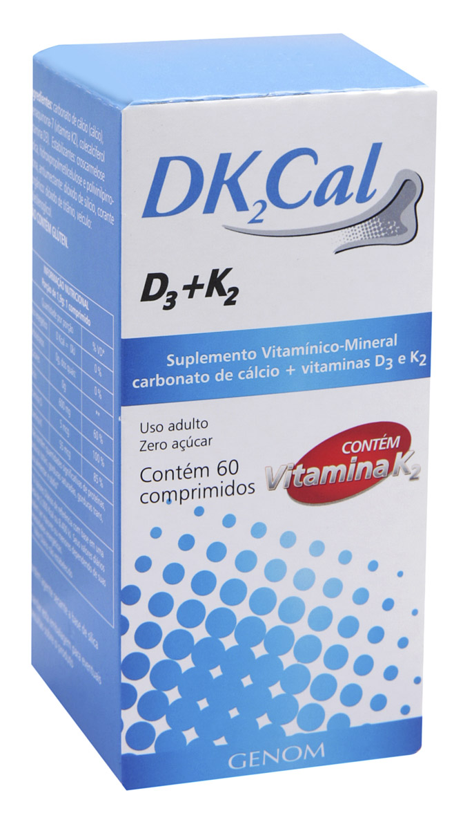Dk2cal Vitamina + Cálcio 60 Comprimidos Genom | Droga Raia