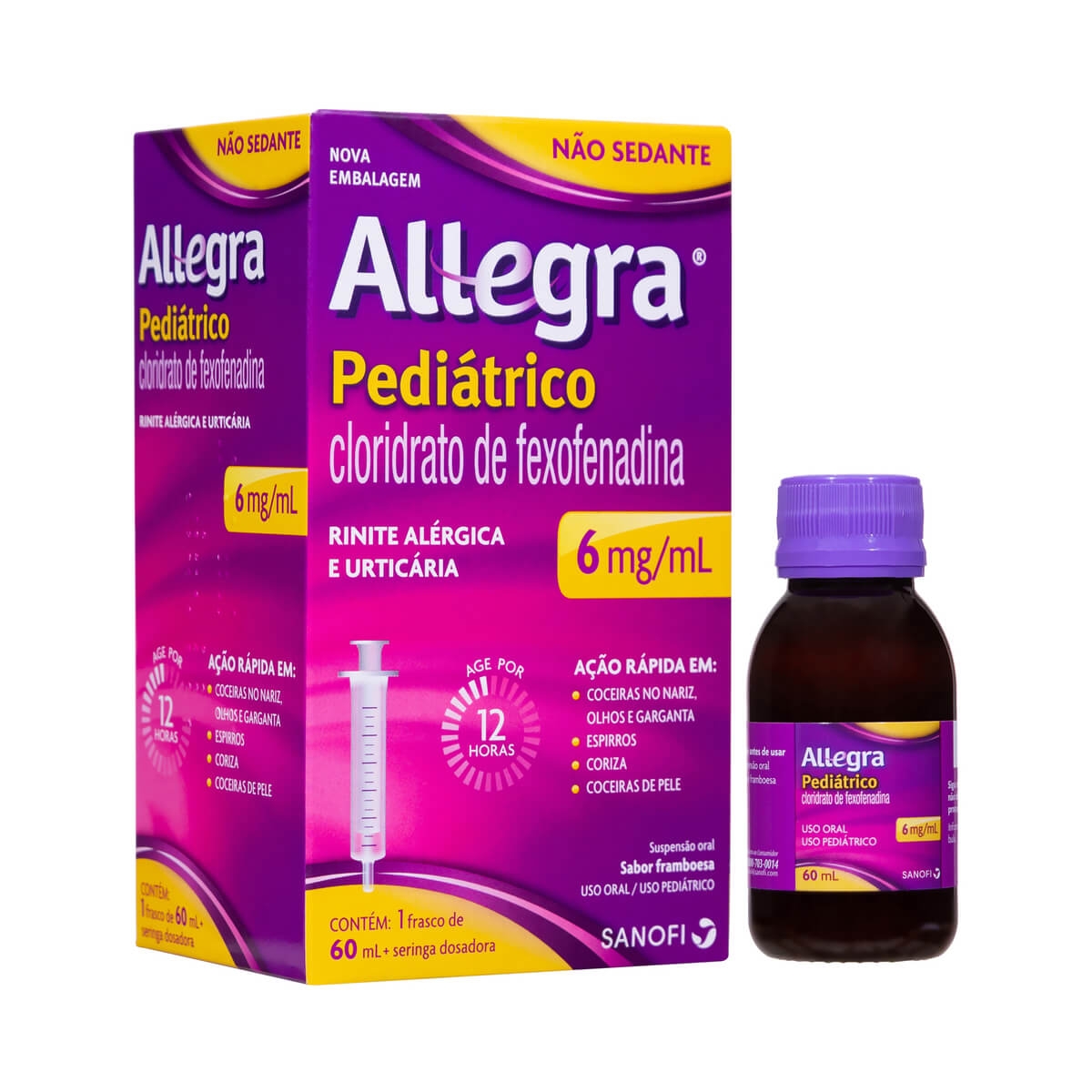 Allegra Pediátrico 6mg/ml Suspensão Oral com 60ml | Droga Raia
