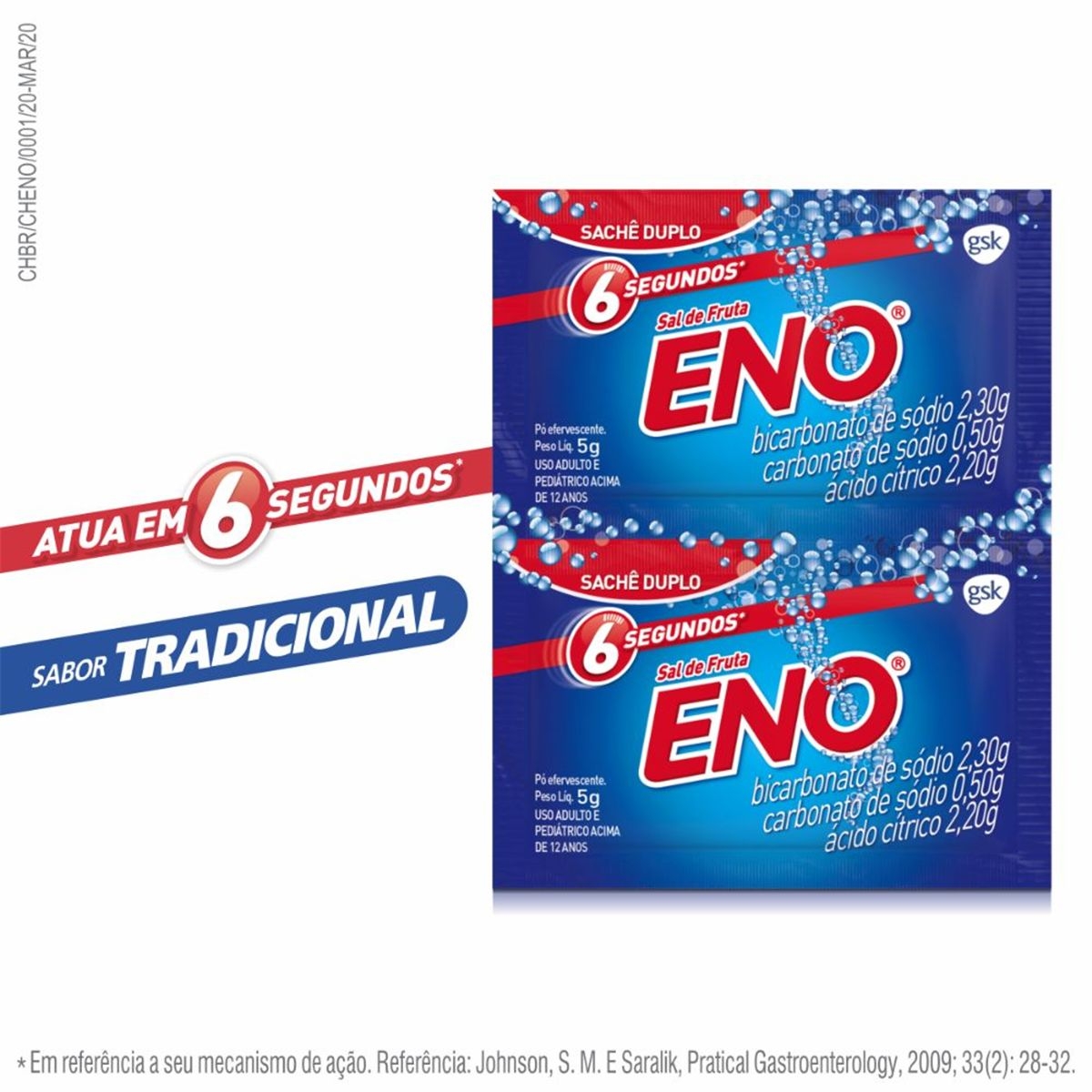 Sal de Fruta Eno Tradicional com 2 Envelopes de 5g Cada | Droga Raia