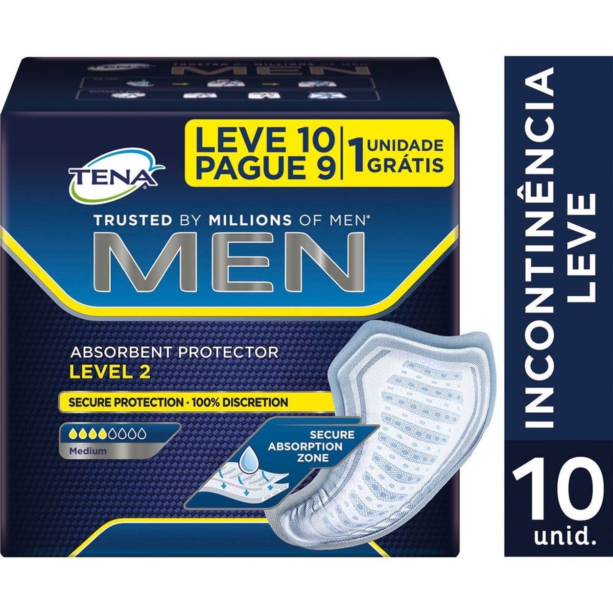 Absorvente Masculino para Incontinência Urinária Tena Men Nível 2 Médio ...