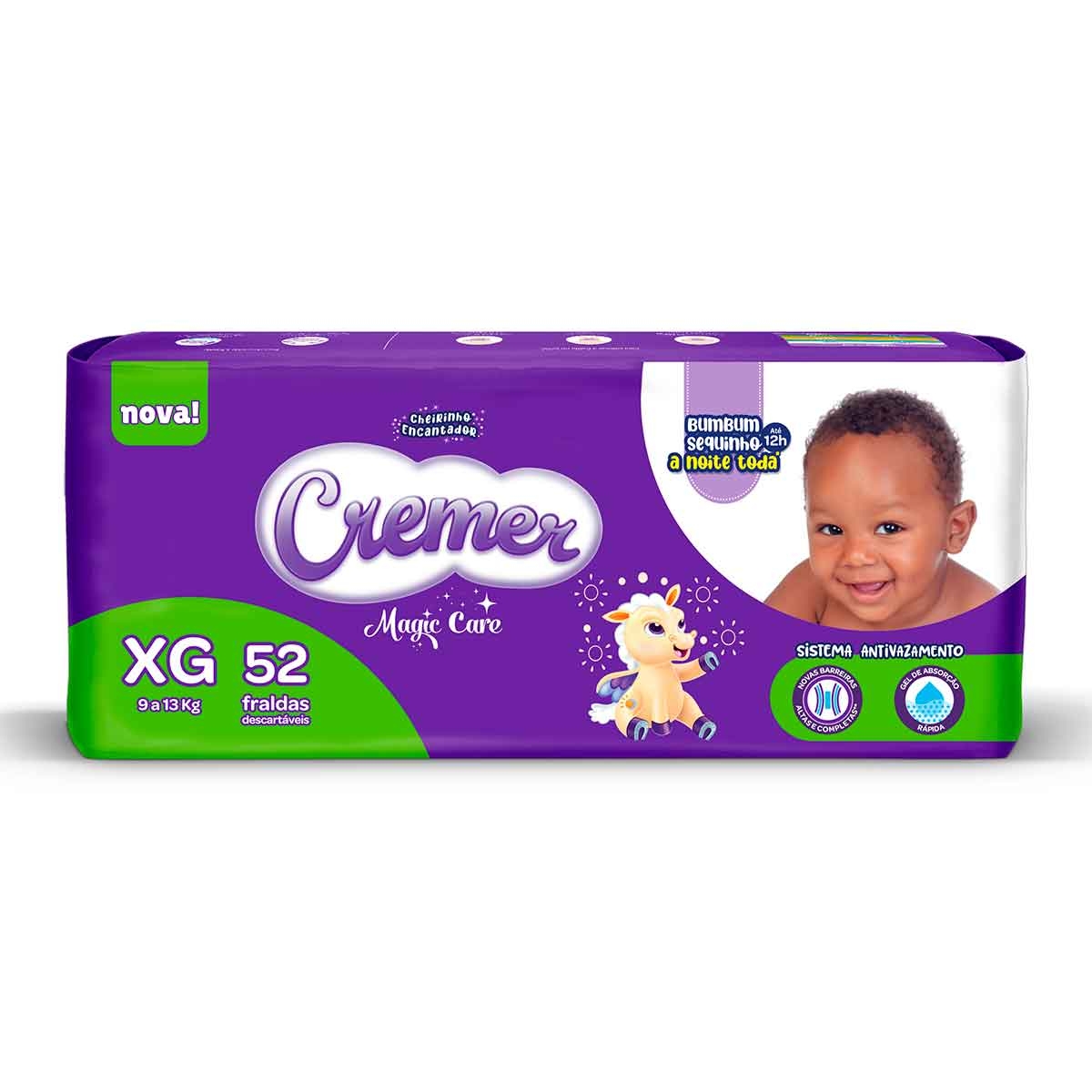 Fralda Cremer Magic Care Tamanho XG Hiper Pacote 52 unidades em ...