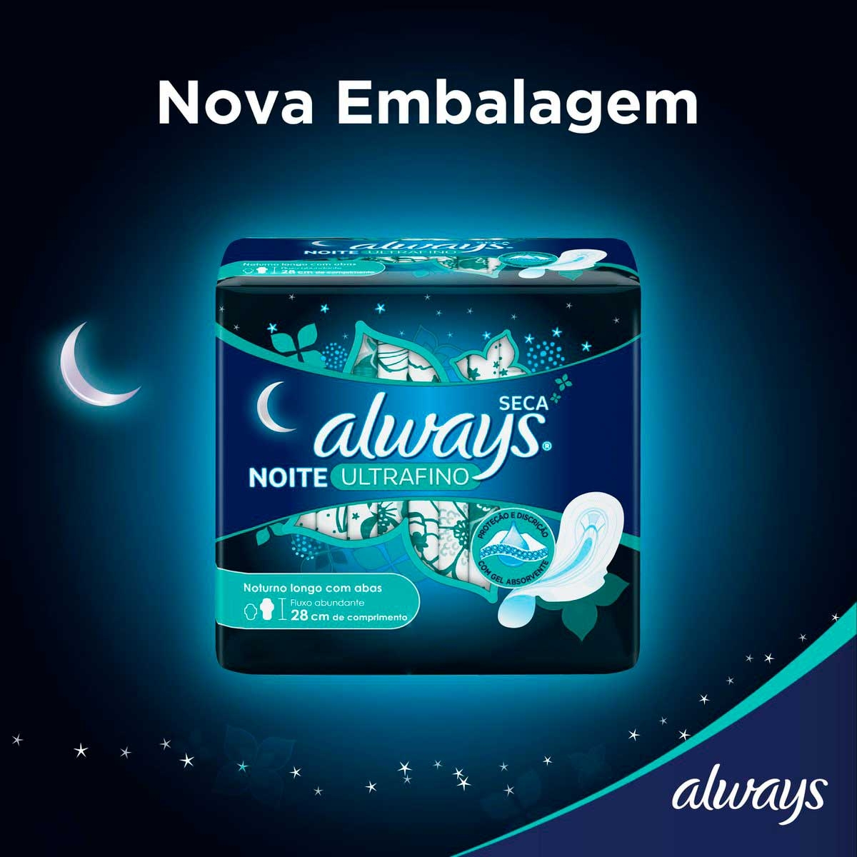Absorvente Always Ultrafino Noites Tranquilas Cobertura Seca com Abas ...