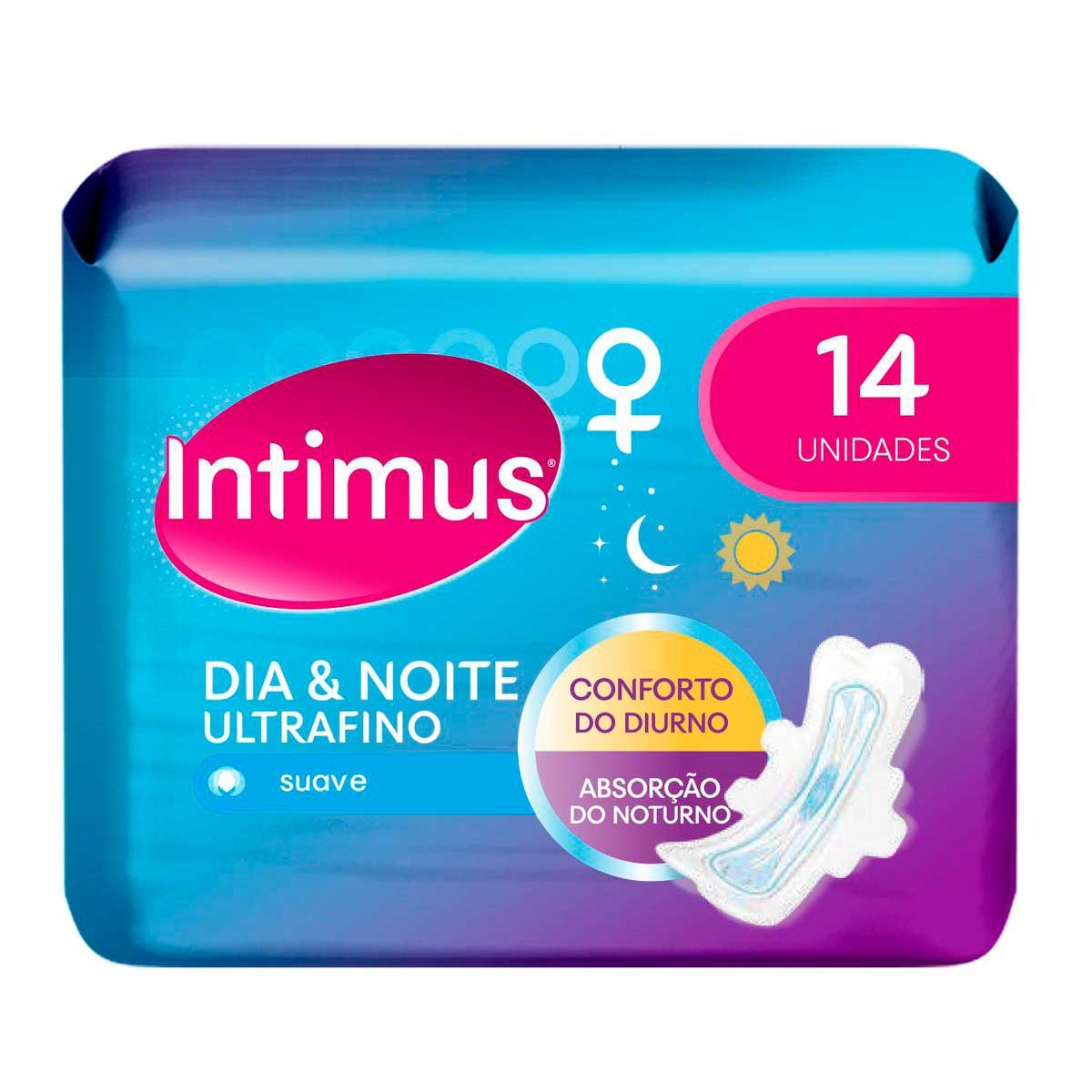 Absorvente Intimus Dia e Noite Ultrafino Cobertura Suave com Abas com ...