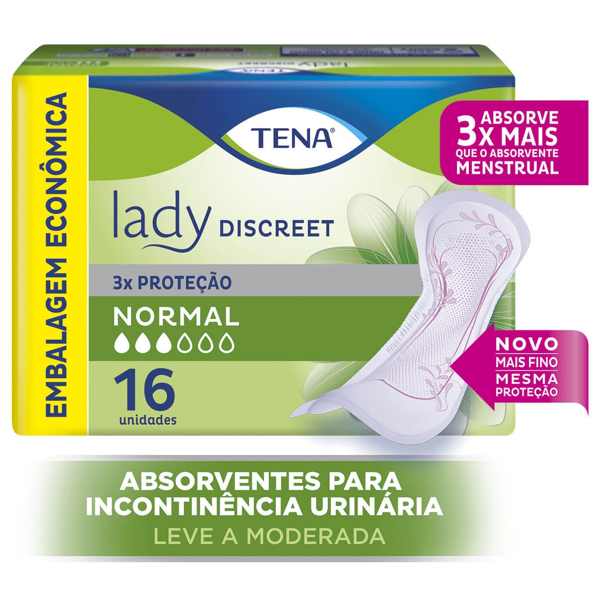 Absorvente para Incontinência Urinária Leve a Moderada Tena Lady ...