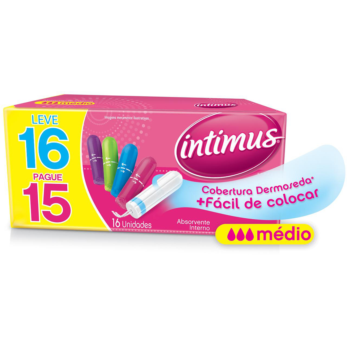 Absorvente Interno Intimus Médio 16 unidades | Droga Raia