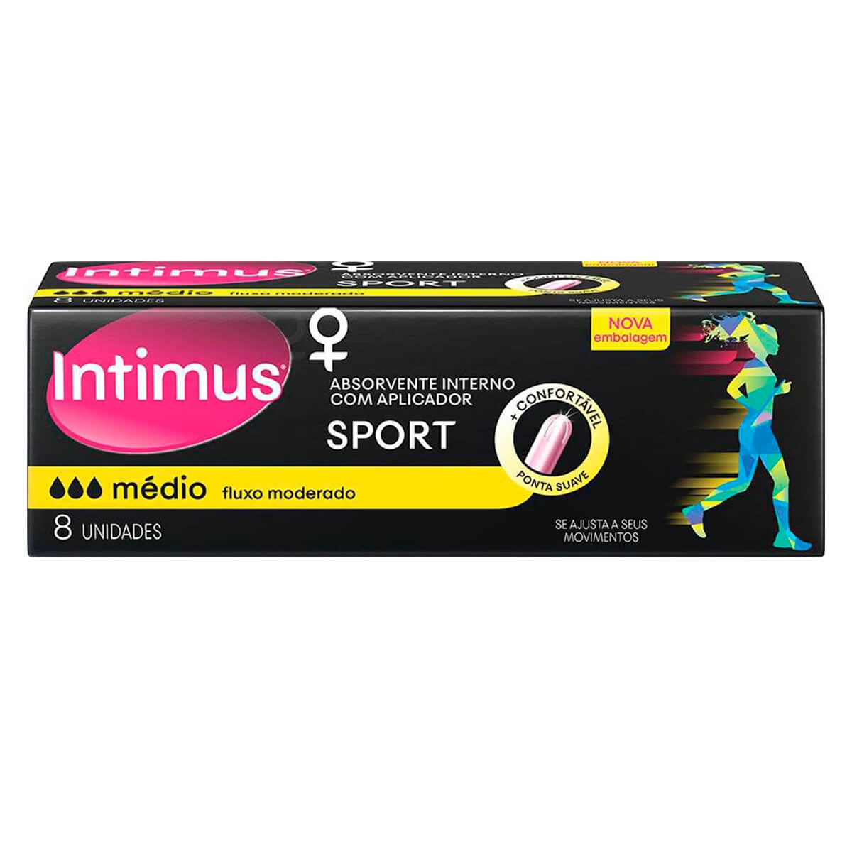 Absorvente Interno Intimus Sport Médio com Aplicador com 8 unidades ...