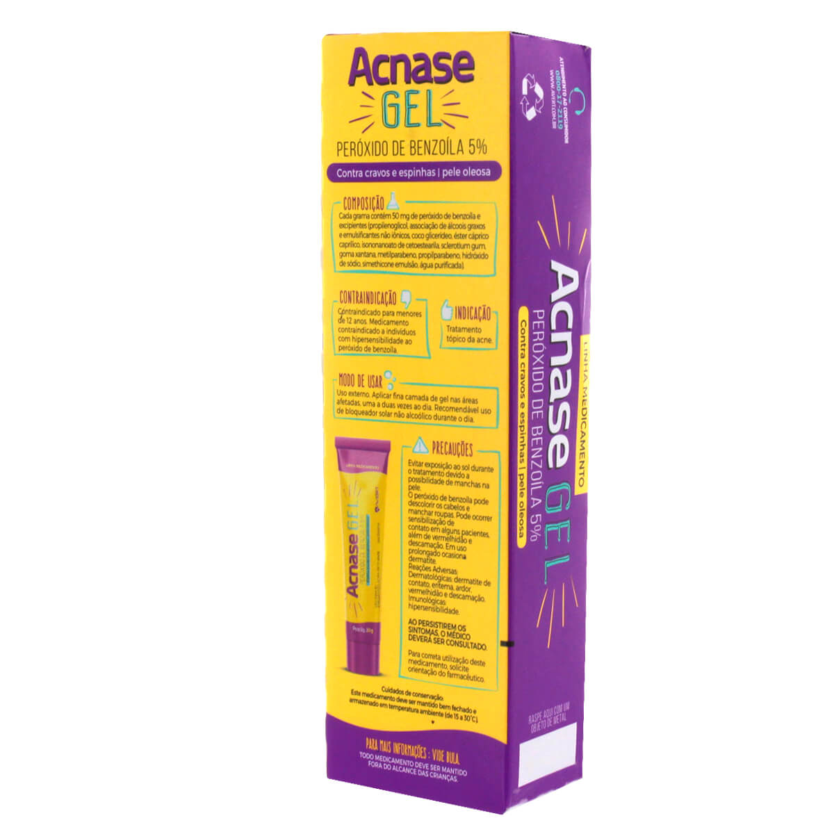 Acnase Gel Antiacne Peróxido de Benzoíla 5% com 20g | Droga Raia