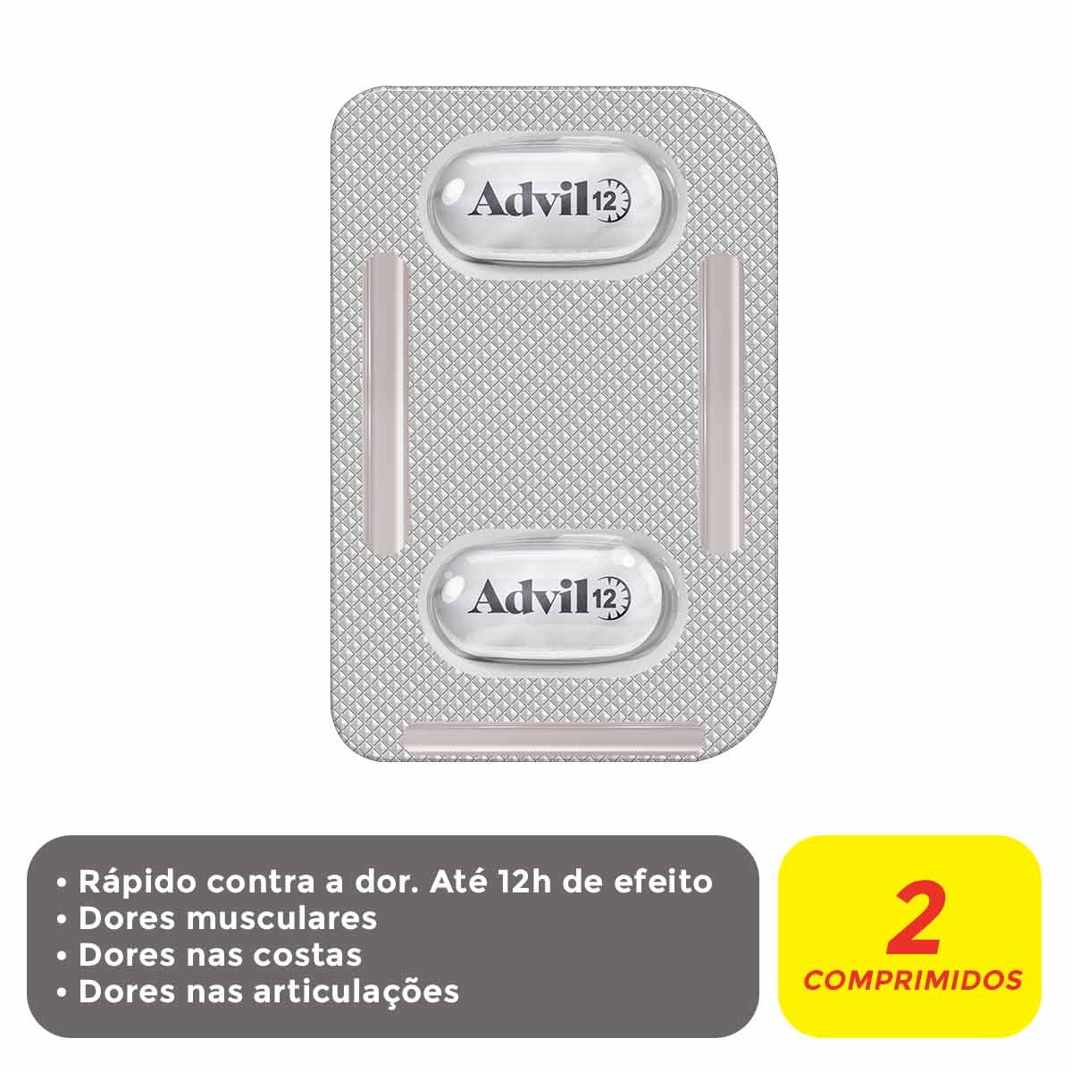 Advil 600mg 12 Horas com 2 Comprimidos | Droga Raia
