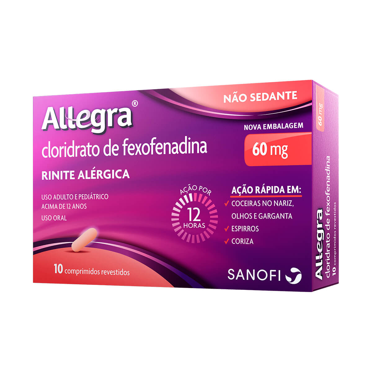 Allegra 60mg 10 Comprimidos Sanofi-Aventis | Droga Raia