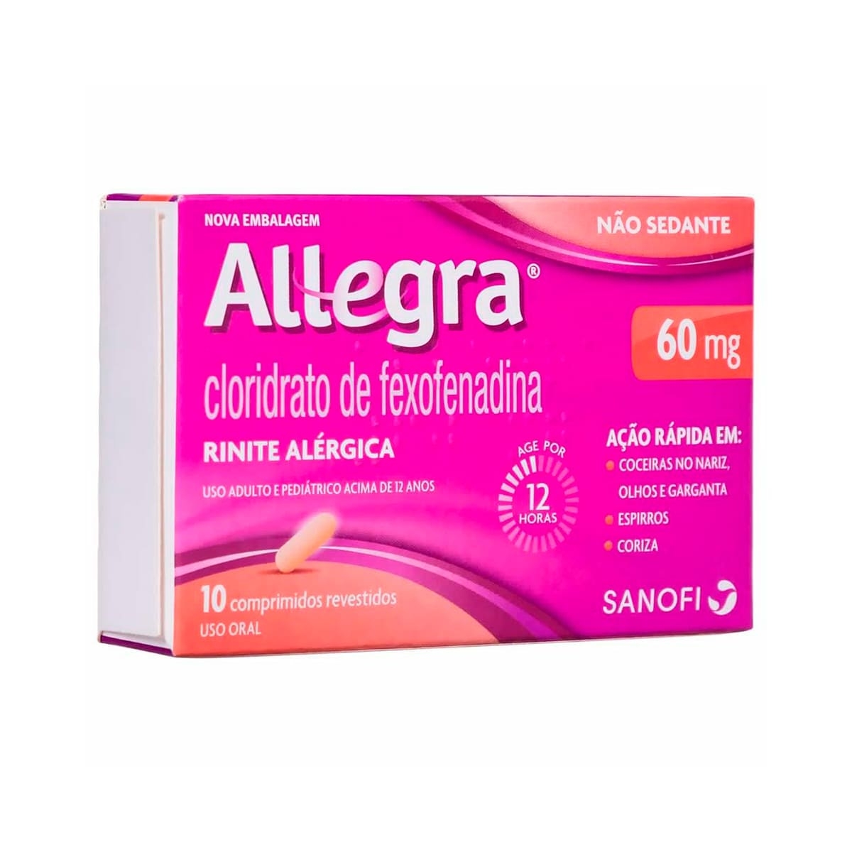 Allegra 60mg com 10 Comprimidos | Droga Raia