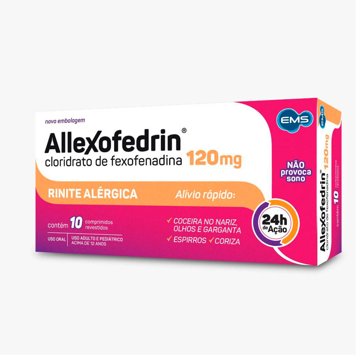 Allexofedrin 120mg com 10 Comprimidos | Droga Raia