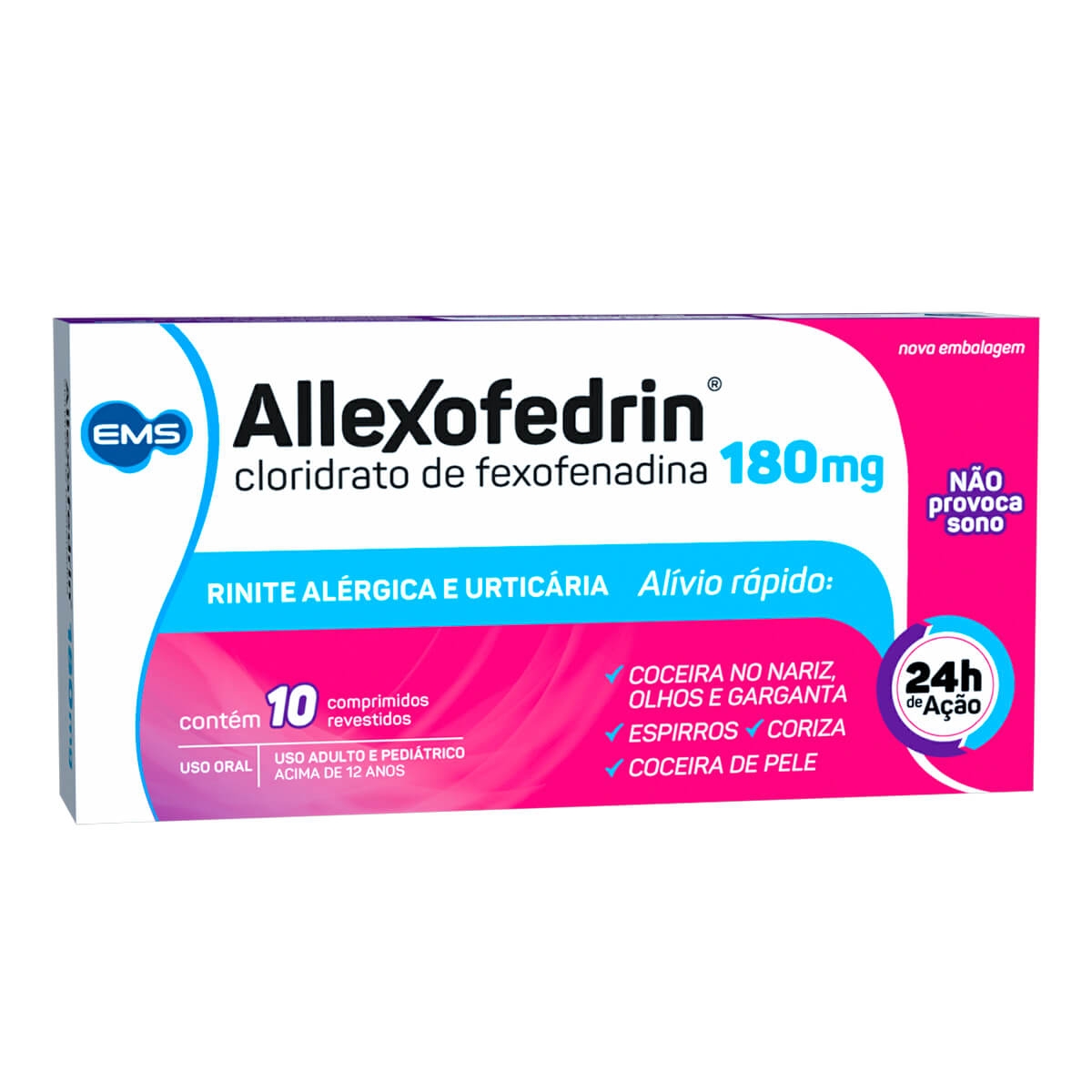 Allexofedrin 180mg com 10 Comprimidos | Droga Raia