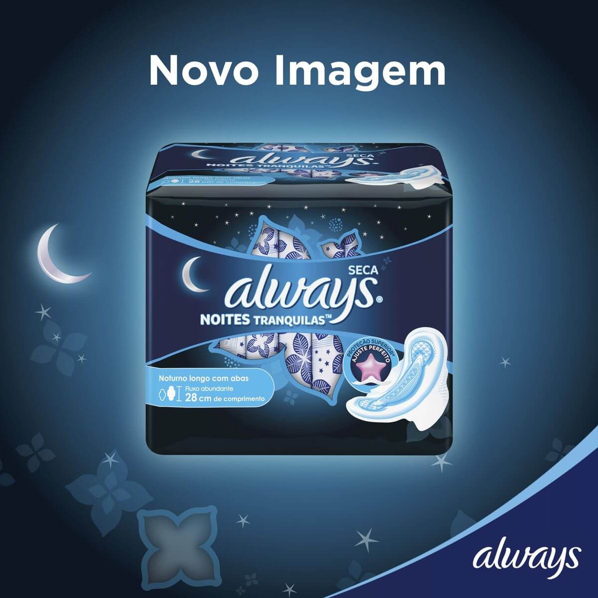 Always Absorvente Noites Tranquilas Cobertura Seca Com Abas Leve 8 ...