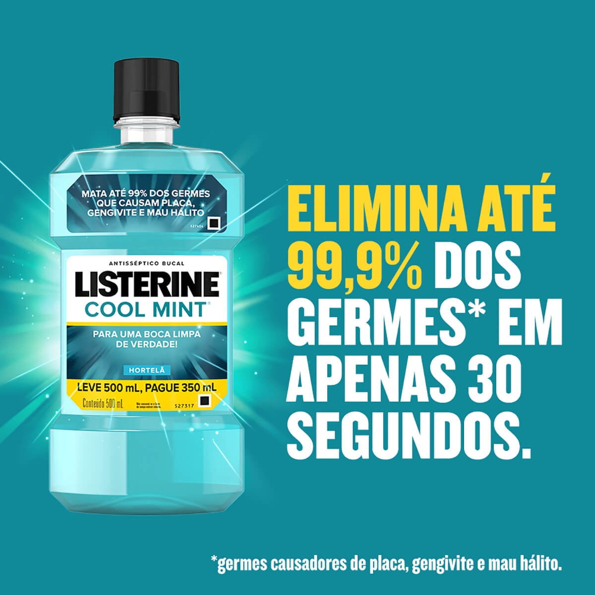Enxaguante Antisséptico Bucal Listerine Cool Mint com 500ml | Droga Raia