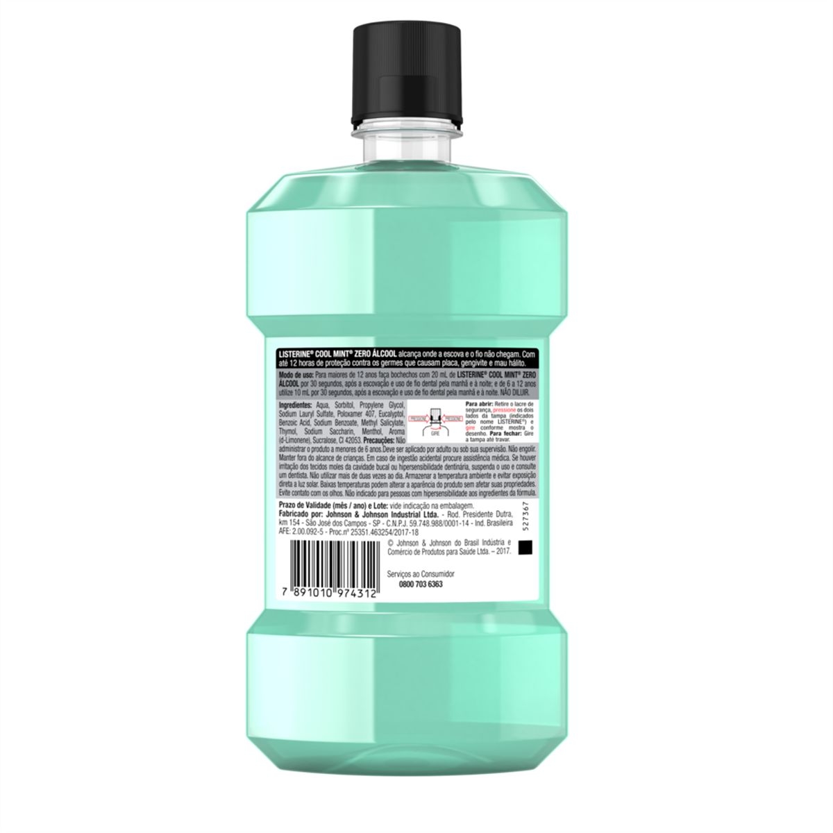 Antisséptico Bucal Listerine Cool Mint Zero Álcool 500ml | Droga Raia