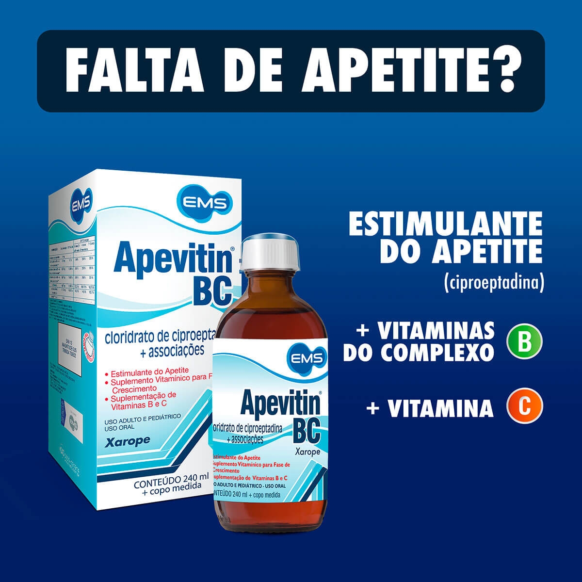 Apevitin BC Solução 240ml | Droga Raia