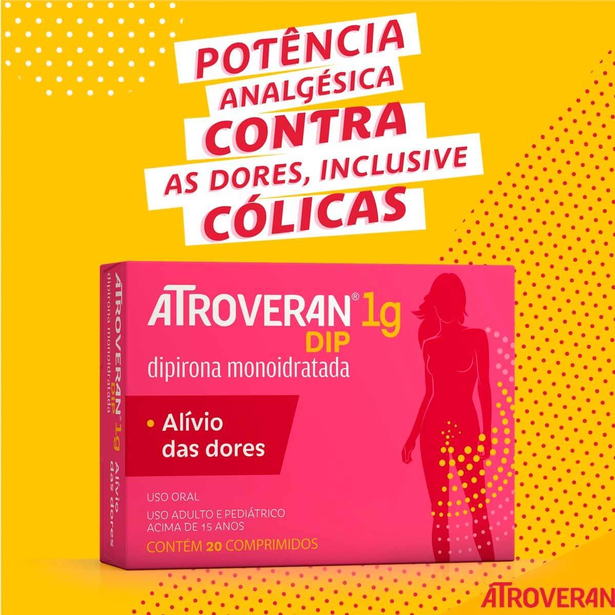 Atroveran Dip 1g com 20 Comprimidos - Preço online | Droga Raia