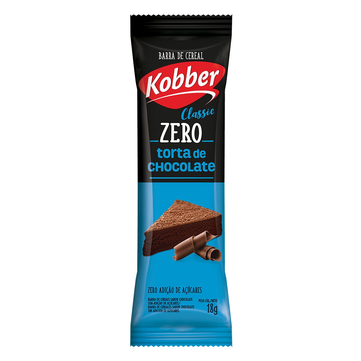 Barra de Cereal Kobber Classic Zero Sabor Torta de Chocolate 18g | Droga Raia