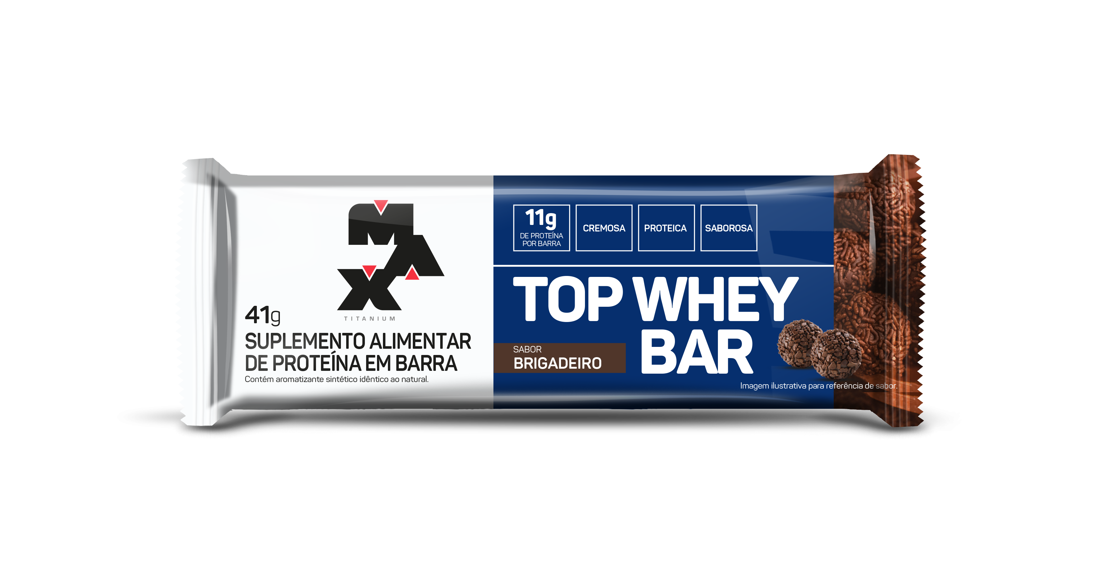 Top Whey Bar Max Titanium Sabor Brigadeiro 41g | Droga Raia