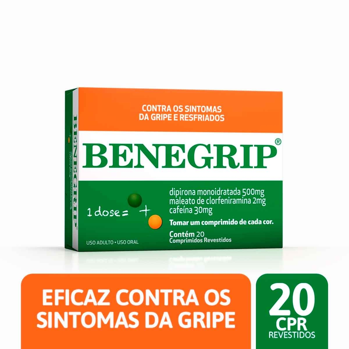 Benegrip com 20 comprimidos - Preço online exclusivo | Droga Raia