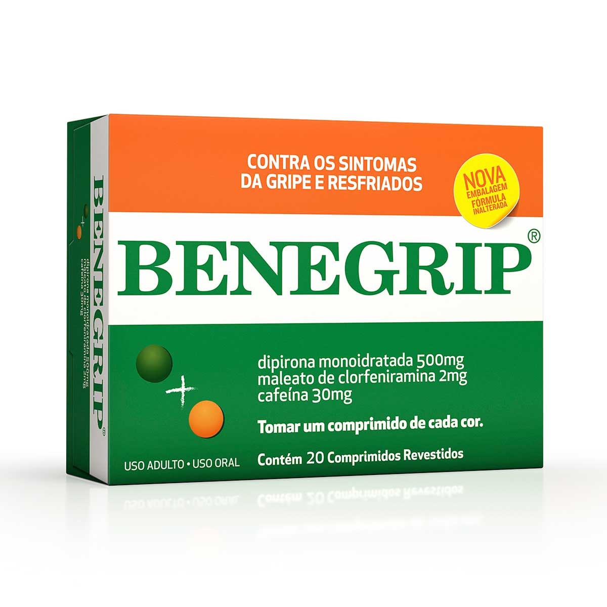 Benegrip Dipirona Monoidratada 500mg + Maleato de Clorfeniramina 2mg ...
