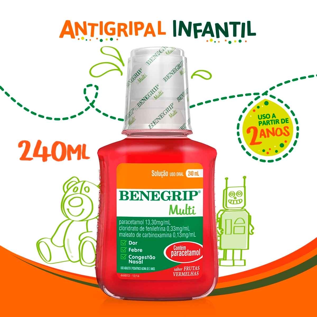 Benegrip Multi Frutas Vermelhas Solução 240ml | Droga Raia