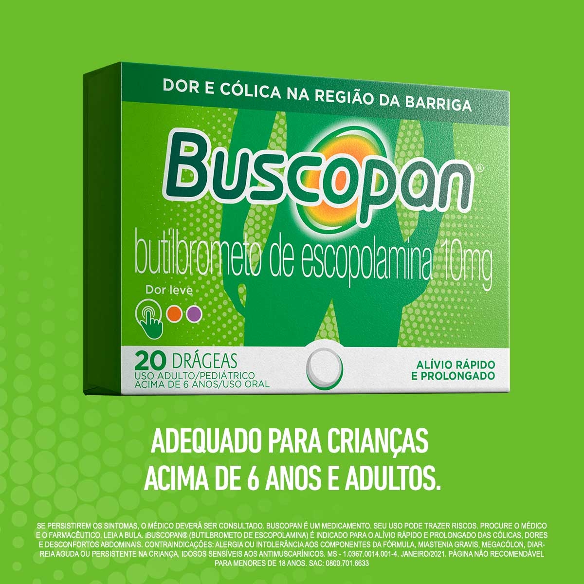 Buscopan 10mg com 20 drágeas | Droga Raia