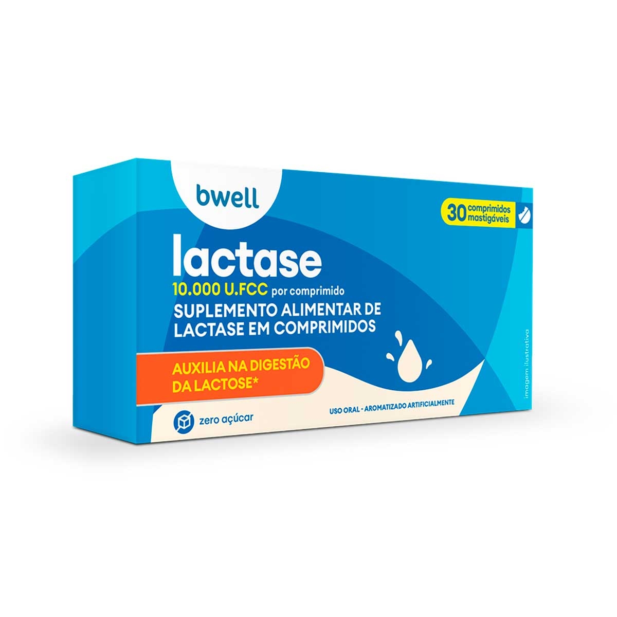 Lactase Bwell 10.000 FCC 30 comprimidos mastigáveis - Escorrega o Preço