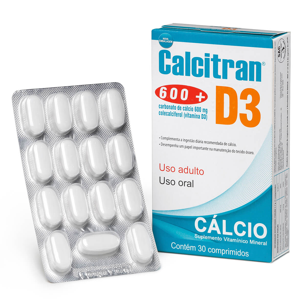 Calcitran D3 com 30 comprimidos - preço e onde comprar | Droga Raia