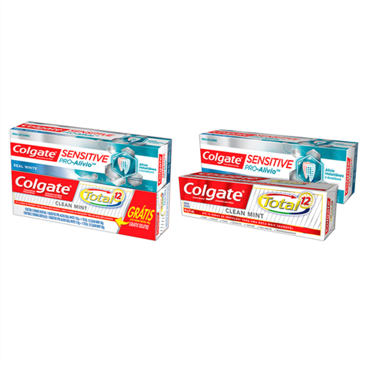 Colgate Colgate Total 12 Sensitive Pro-Alívio Real White 110g Grátis ...