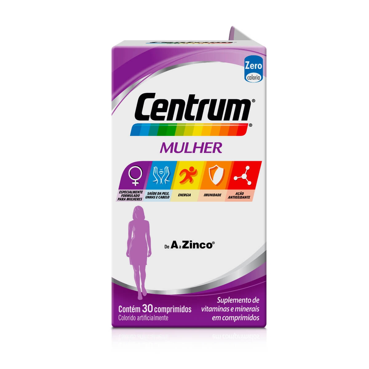 Suplemento de Vitaminas e Minerais Centrum Mulher com 30 Comprimidos ...