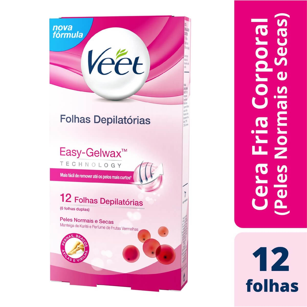 Cera Veet Fria Folhas Depilatórias com 12 unidades em oferta | Droga Raia