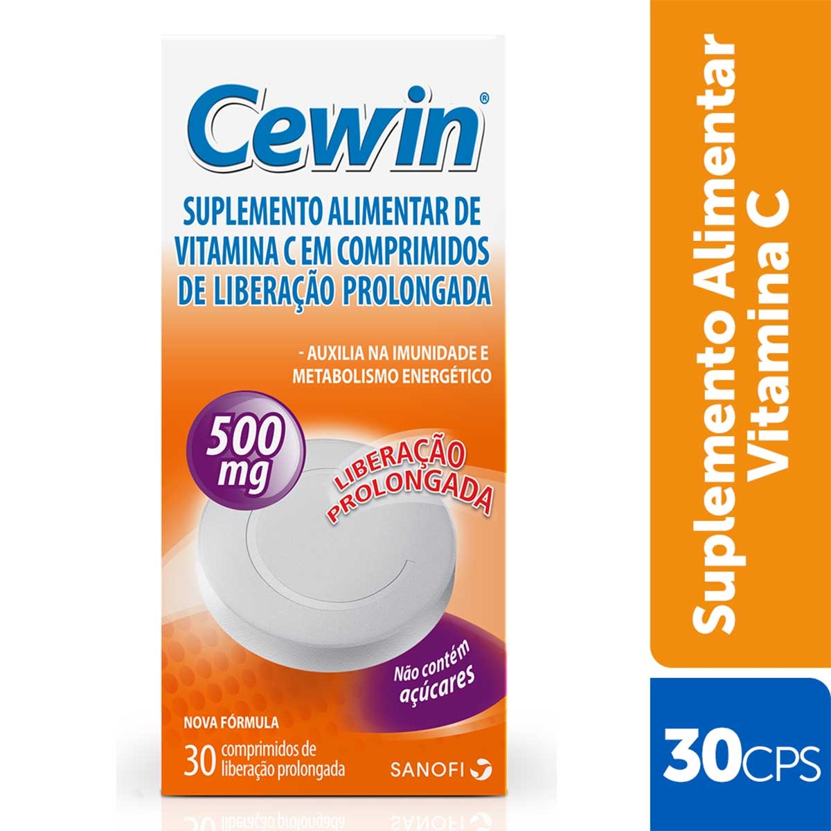 Vitamina C Cewin 500mg com 30 comprimidos | Droga Raia