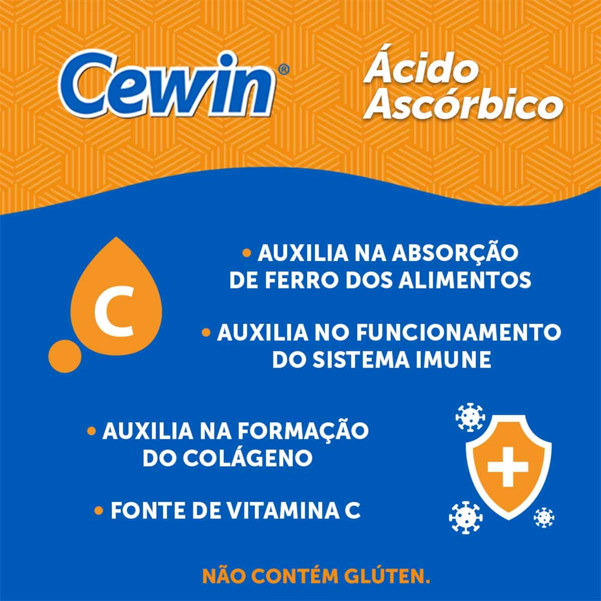 Vitamina C Cewin 500mg com 30 comprimidos | Droga Raia