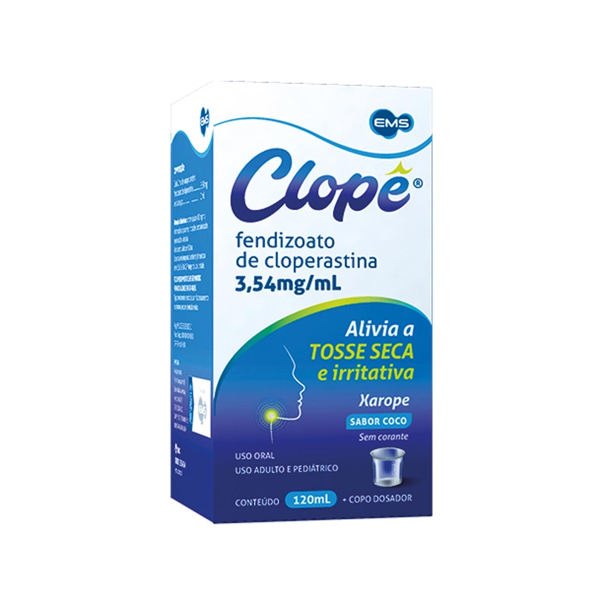 Clopê Cloridrato de Cloperastina 3,54mg/ml Sabor Coco Xarope 120ml com ...