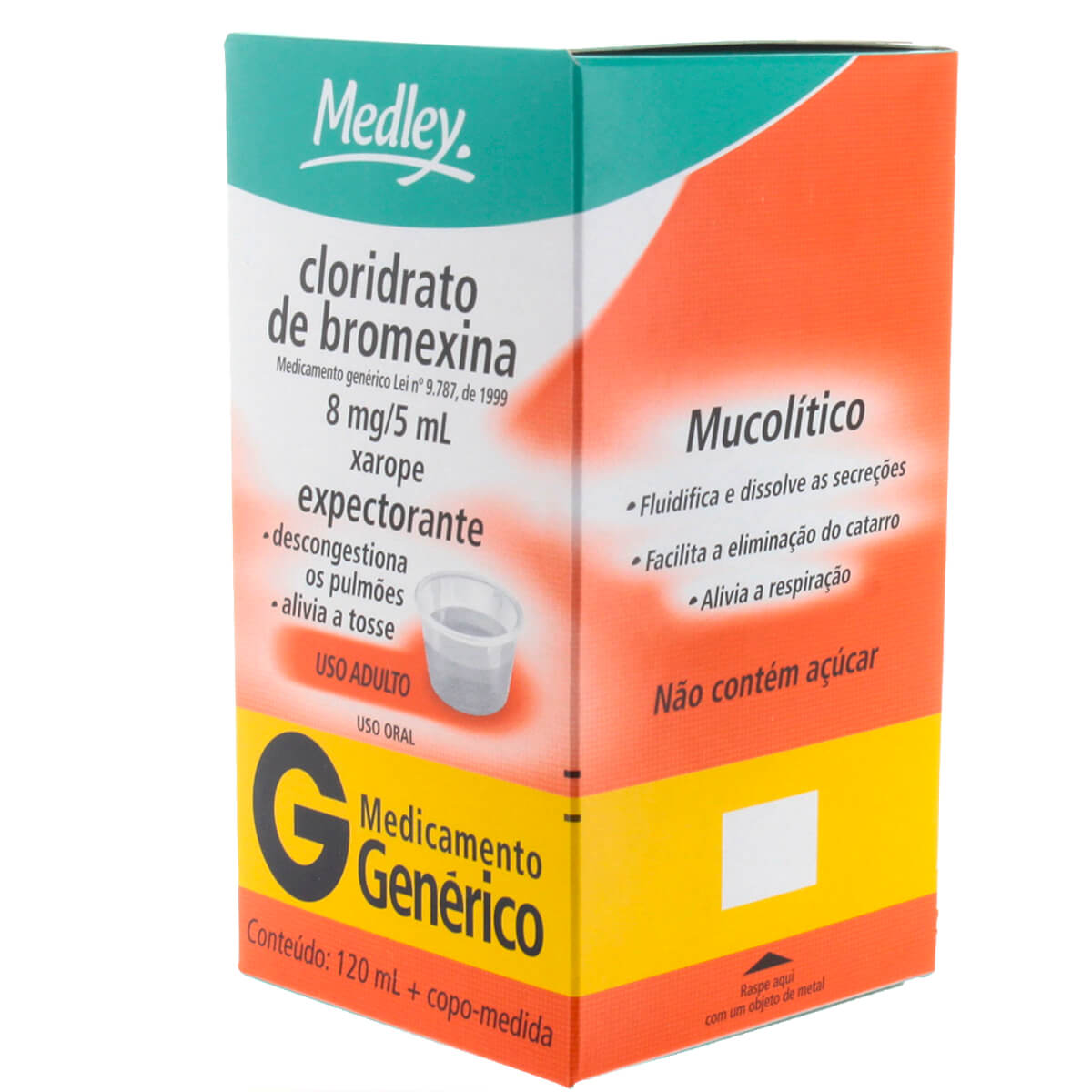 Cloridrato de Bromexina 8mg/5ml Medley Xarope com 120ml | Droga Raia