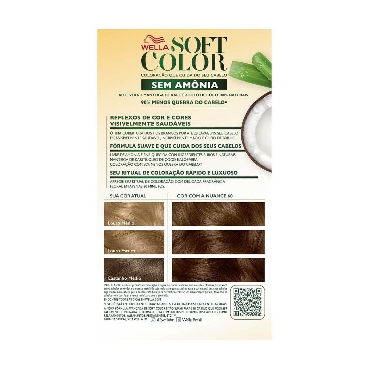 Tintura Wella Soft Color 60 Louro Escuro em oferta | Droga Raia