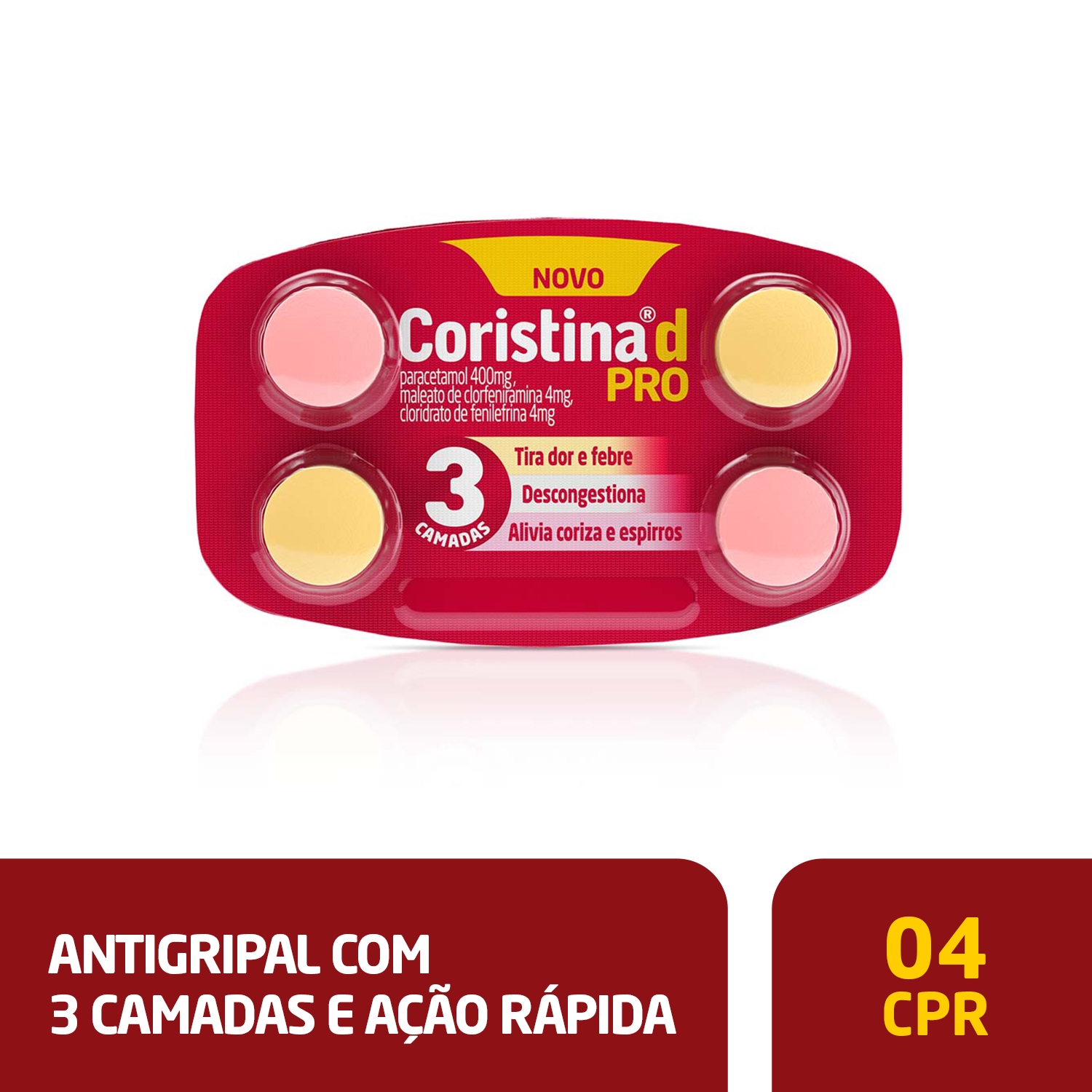 Coristina D Pro 4 Comprimidos | Droga Raia
