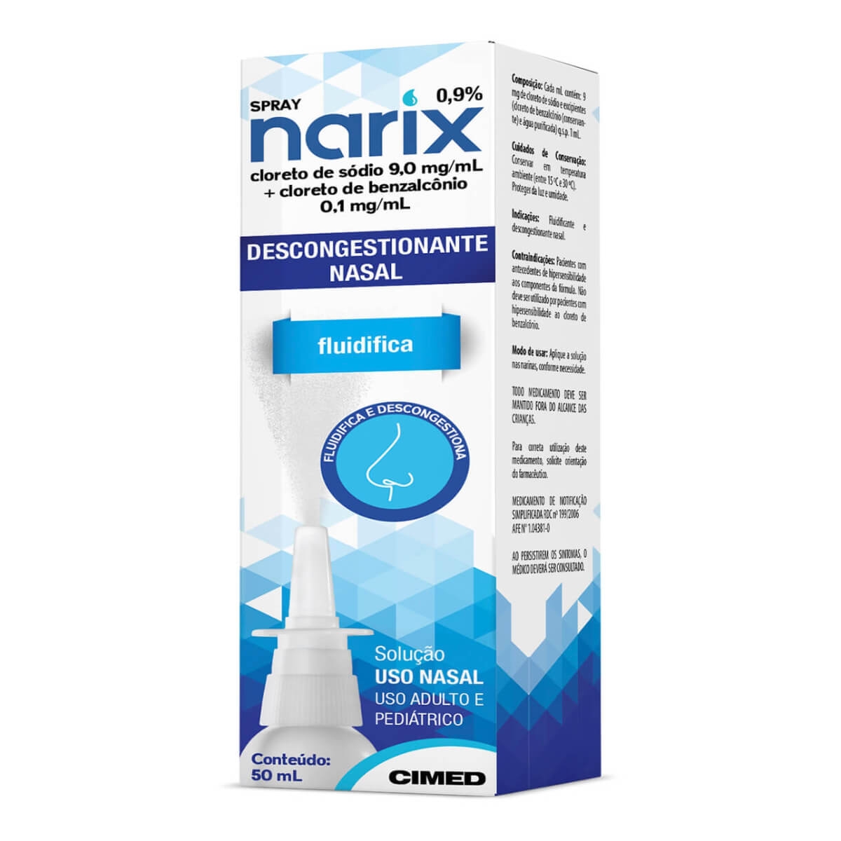Descongestionante Nasal Narix Spray 9mg 50ml | Droga Raia