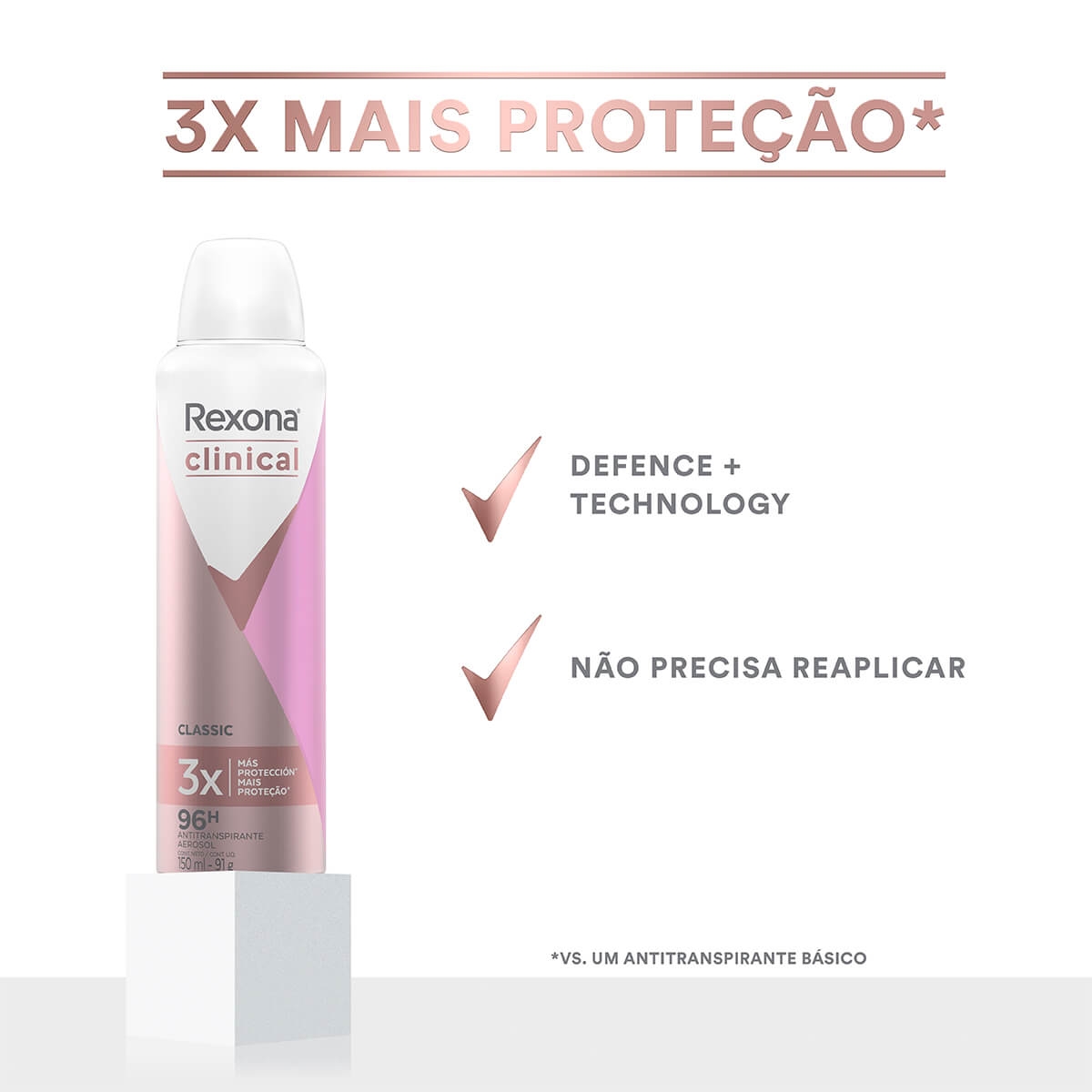 Desodorante Antitranspirante Rexona Clinical Feminino Classic 150ml ...