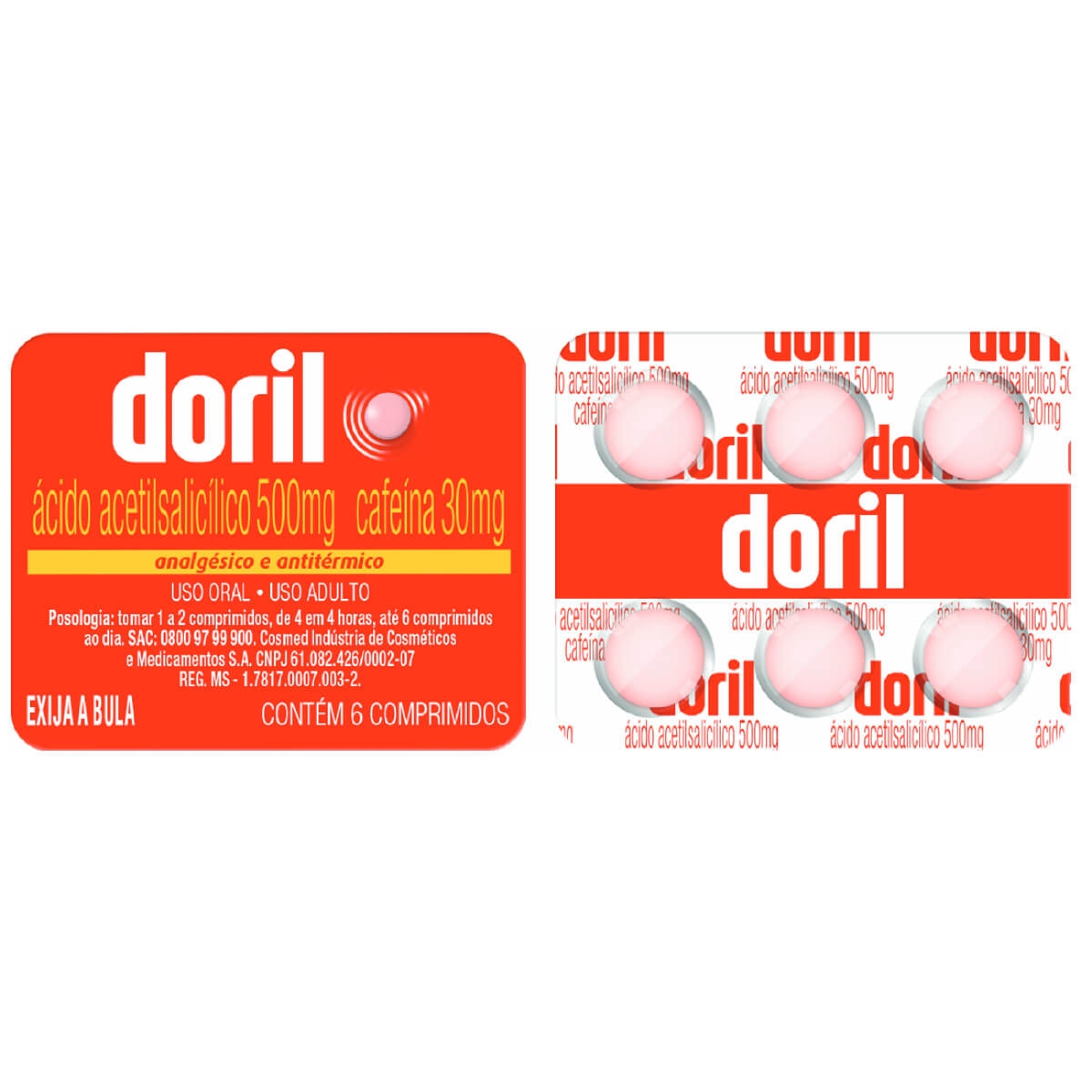 Doril 6 comprimidos Hypera | Droga Raia