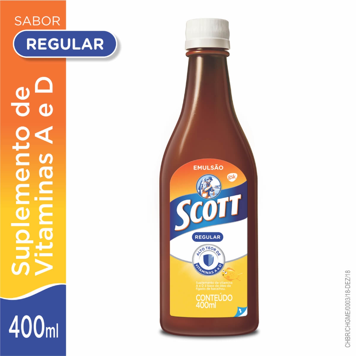 Suplemento de Vitaminas A e D Emulsão Scott Tradicional com 400ml ...