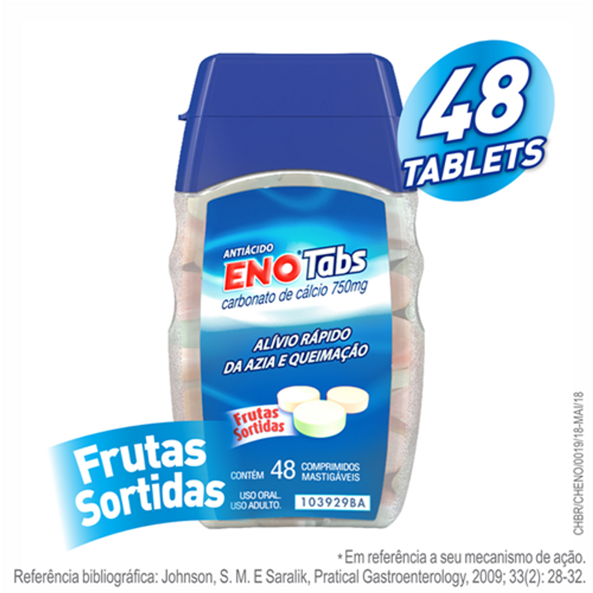 Sal de Frutas Eno Sabor Sortido Tabs Para Azia e Má Digestão 48 ...