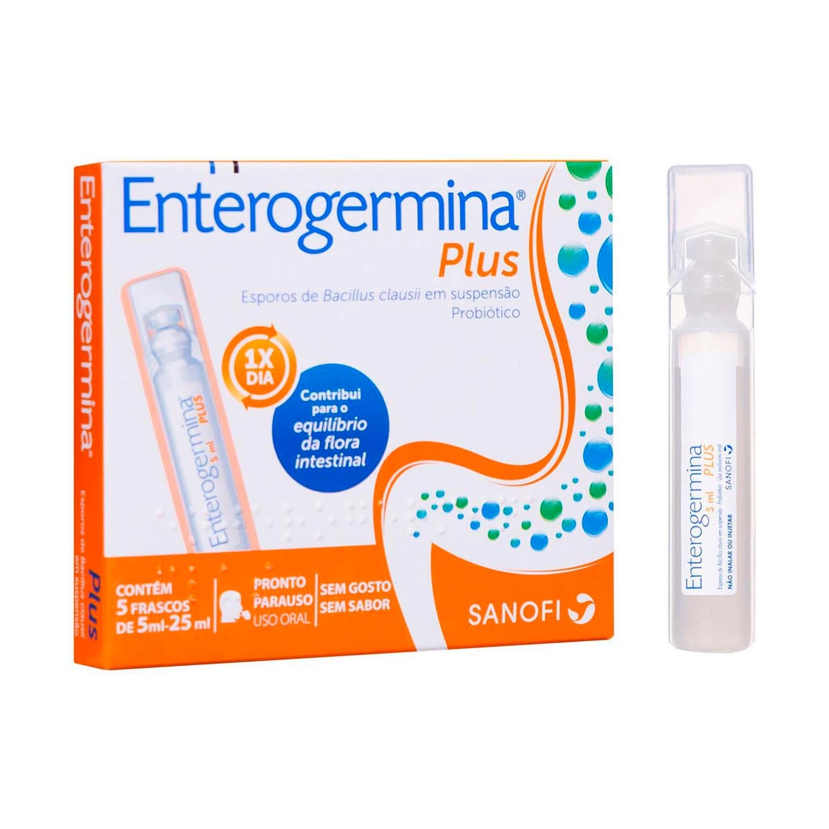 Probiótico Enterogermina Plus com 5 frascos de 5ml | Droga Raia