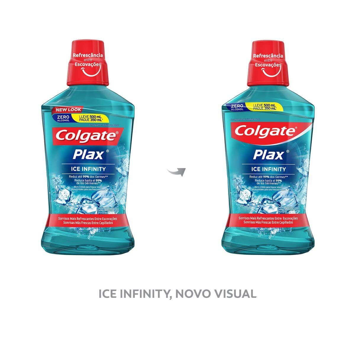 Enxaguante Antisséptico Bucal Colgate Plax Ice Infinity com 500ml 500ml ...