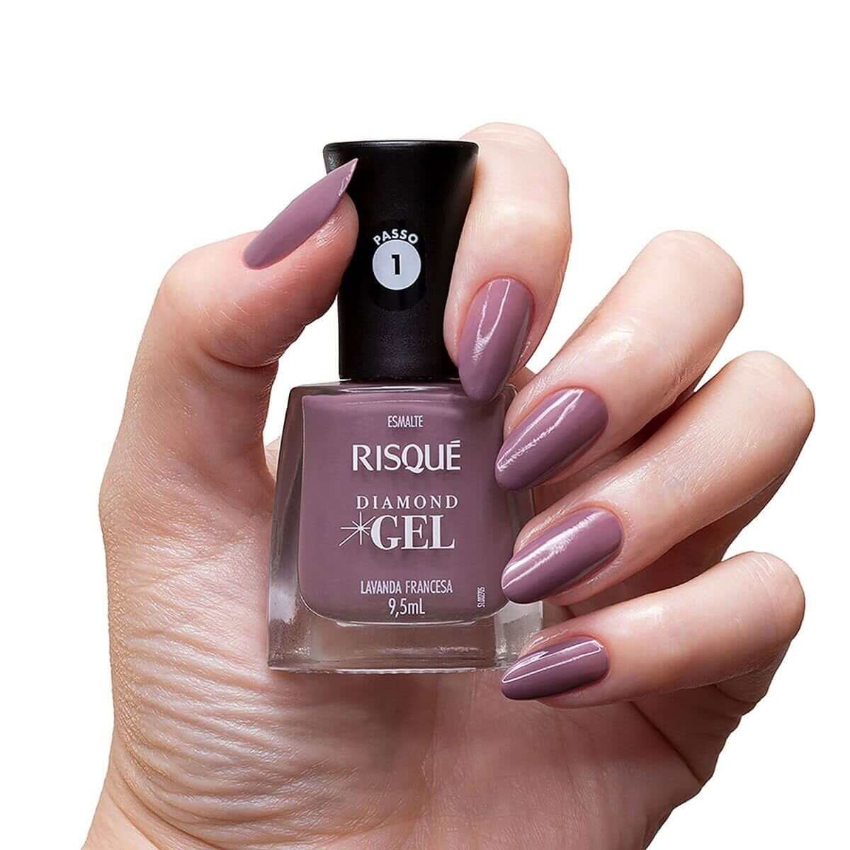 Esmalte Risqué Diamond Gel Lavanda Francesa: confira o valor | Droga Raia