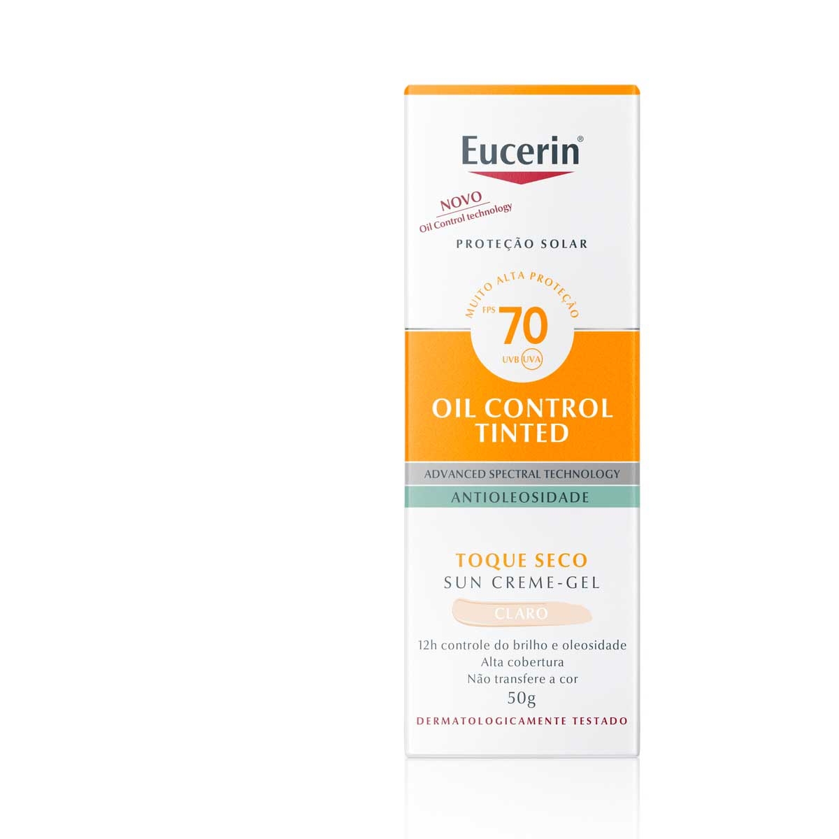 Protetor Solar Facial Eucerin Sun Oil Control Tinted Claro FPS70 com ...