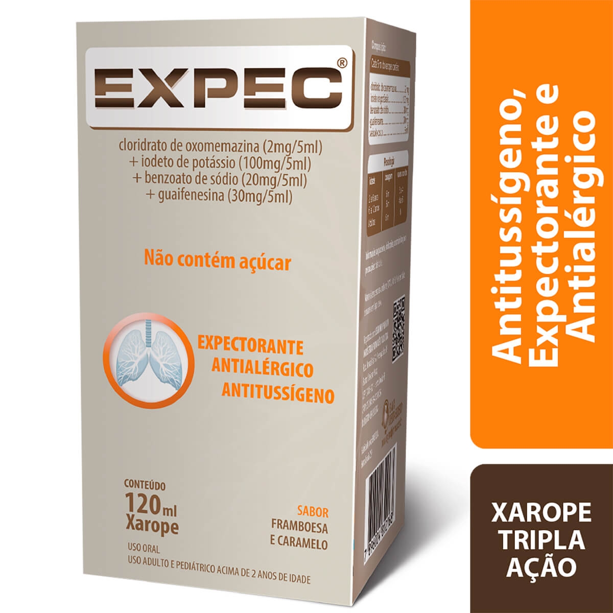 Expec Xarope Sabor Framboesa e Caramelo com 120ml | Droga Raia